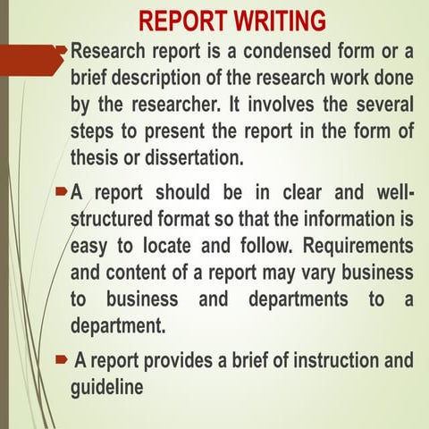 Report writing | PPT