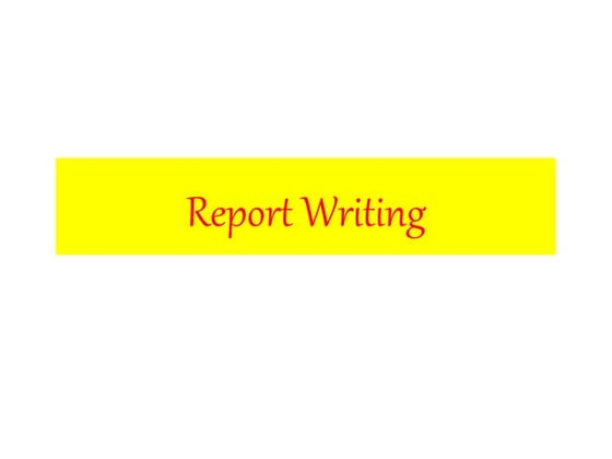 Report Writing PPT | PPTX