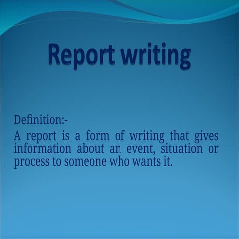 Report Writing.ppt ( how to write a report writing) | PPT