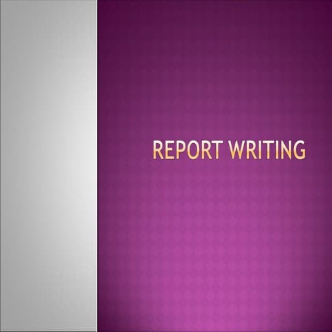 Report Writing powerpoint presentation Template | PPT