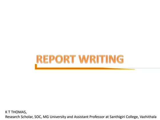 Report writing and presentation of data.pptx | Educational Assessment | Education