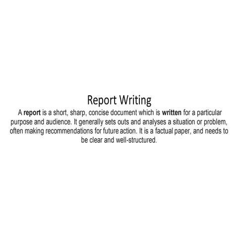 Report writing ENGLISH | PPT