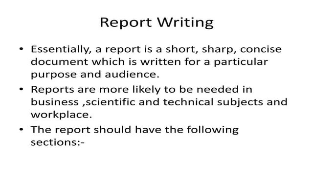 Report writing | PPT