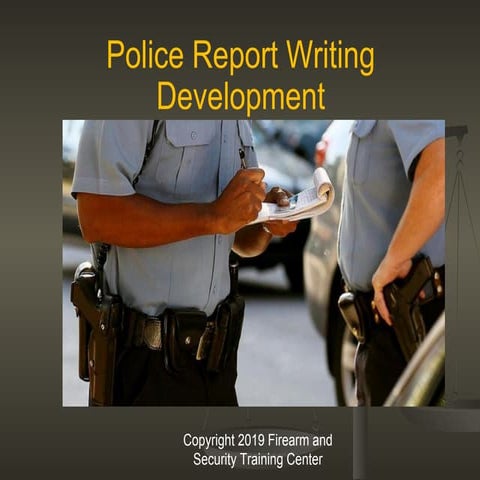 Report Writing for Security and Law Enforcement Officers | PDF