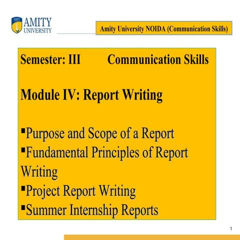 Report Writing: Basic- The Structure and Components | PPS