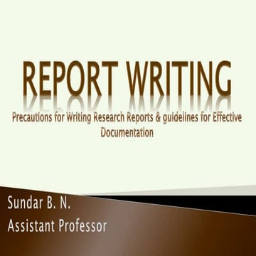 Precautions for Writing Research Reports & Guidelines for Effective ...
