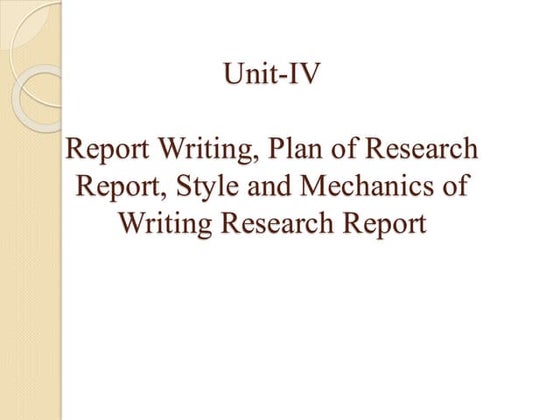 Research Report Writing | PPTX