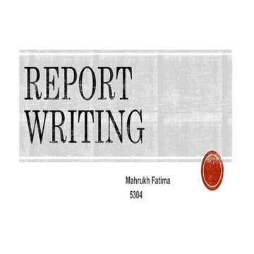 Mastering Report Writing || assignment helpmate | DOCX
