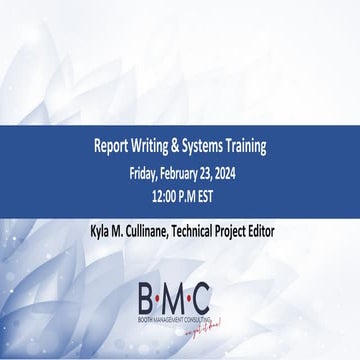 Report Writing Webinar Training | PDF