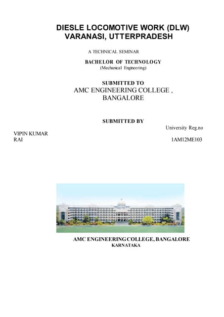 DIESEL LOCOMOTIVE WORKS, VARANASI, FOR CIVIL ENGG. | PPT