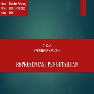 Representasi pengetahuan | PPTX