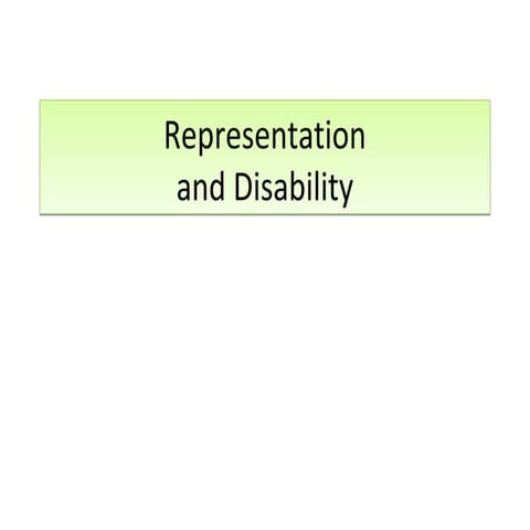 Representation disability | PPT
