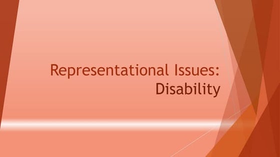 Representation of Disability | PPT
