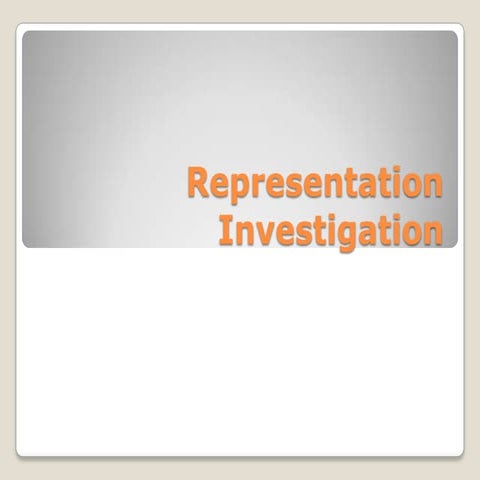 Representation investigation | PPTX | Science