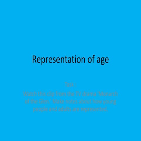 Representation of age | PPT