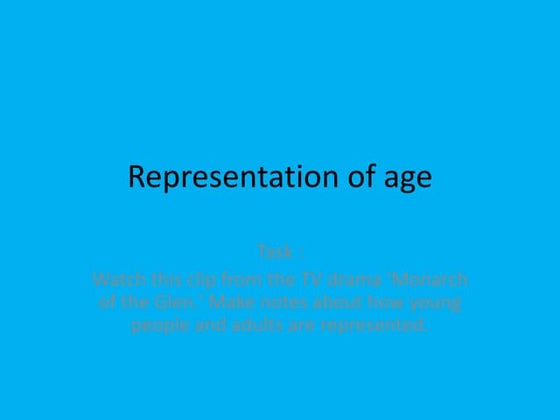 Representation of age in the media | PPTX