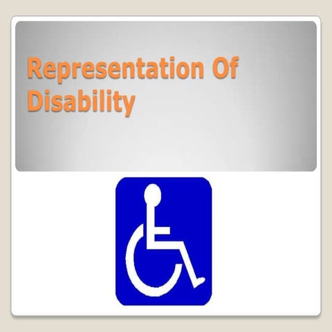 Representation of disability | PPT