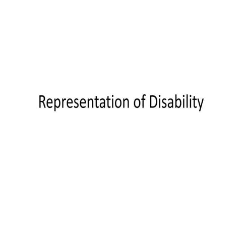 Representation of disability | PPTX