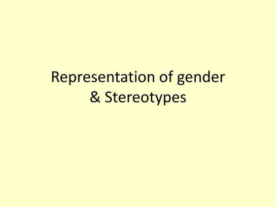 Stereotypes | PPTX | Family and Relationships