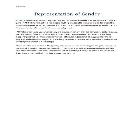 Representation of gender | PDF