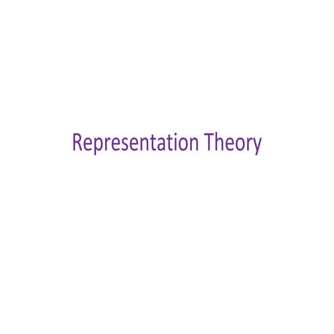 Representation theory | PPTX