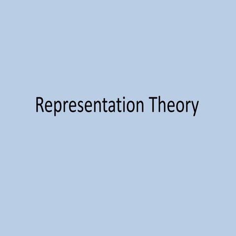 Representation Theory | PPT