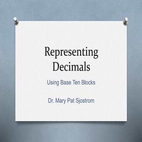 Representing decimals | PPTX