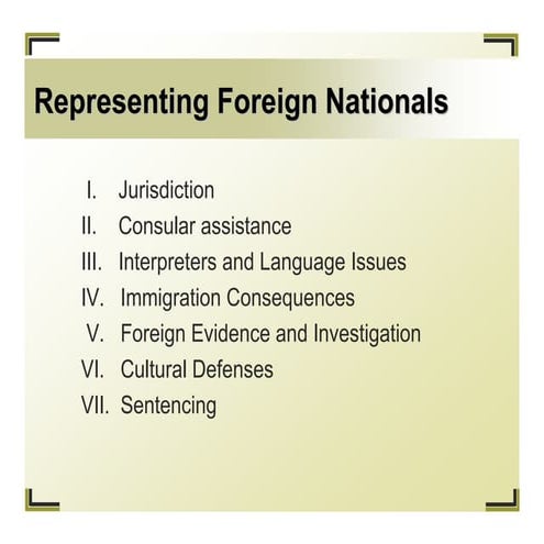 Representing foreign nationals | PDF | Crime & Harmful Acts to ...