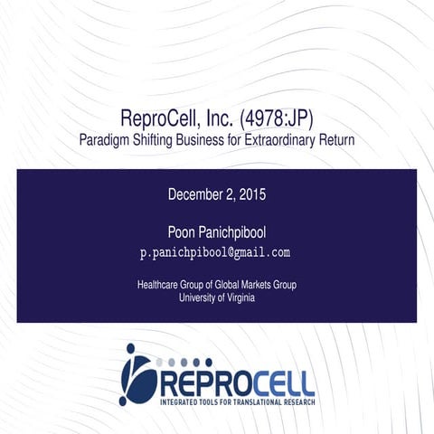 Repro cell presentation | PDF | Biotech and Biomedical Industry ...