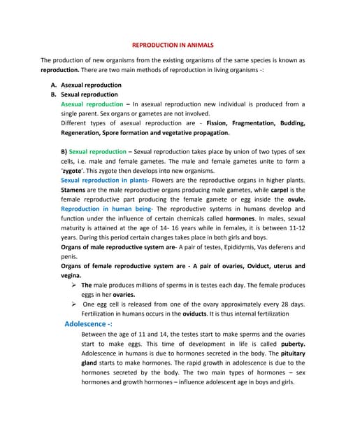 Sexual reproduction in animals | PPT | Infertility | Reproductive Health