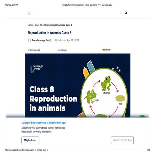 Reproduction in Animals Class 8 Notes, Questions, PPT - Leverage Edu.pdf