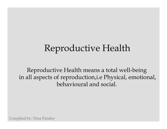 Reproductive health- class 12 cbse | PPTX | Infertility | Reproductive Health
