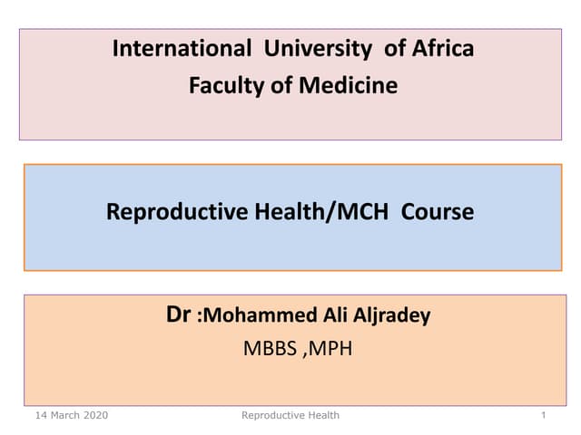 REPRODUCTIVE HEALTH PPT | PPTX