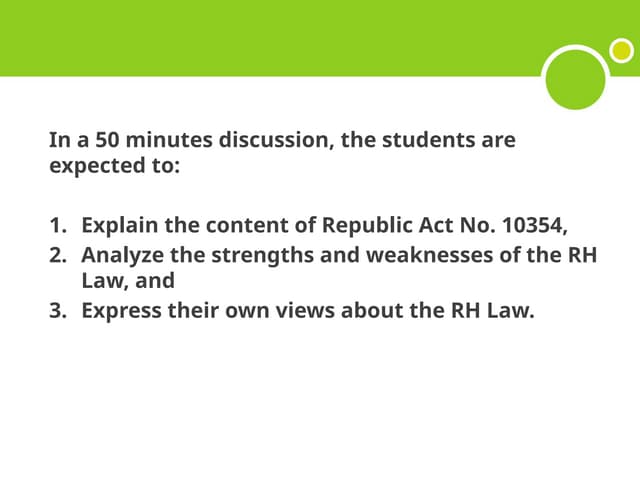 Reproductive health act and responsible parethood | PPTX