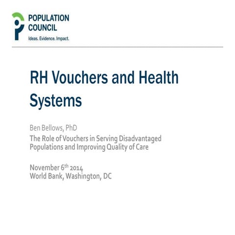 RH Vouchers and Health Systems | PPTX