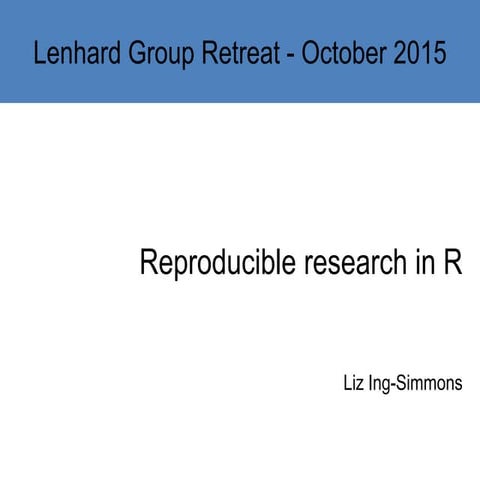 Reproducible Research And Literate Programming In R Ppt 
