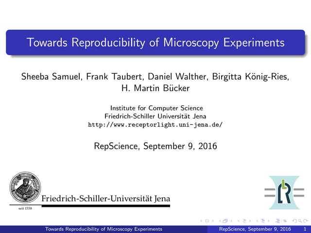 Towards Reproducibility Of Microscopy Experiments Pdf