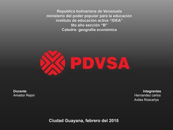 pdvsa y su organización,, directiva y historia | PPT