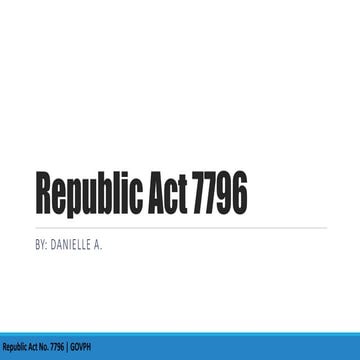 Republic act 7796 PPT | PPTX
