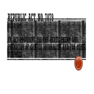 REPUBLIC ACT NO. 7079 - An act providing for the development and ...