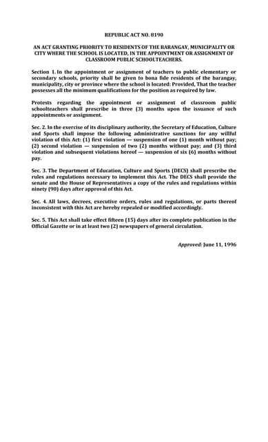 LEGAL MANAGMENT-RA-8190-Localization-Act.pptx | Secondary Education ...