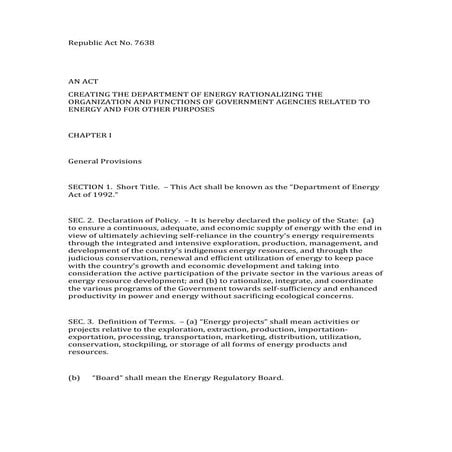 Republic act no 7638 | PDF