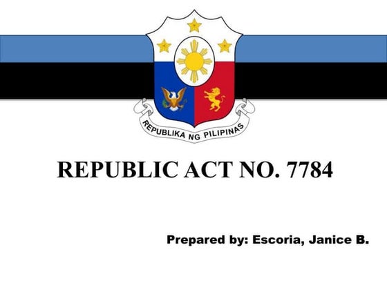 Republic Act 7784 | PPT