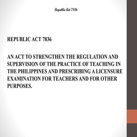 Republic Act No. 7836 | PPTX