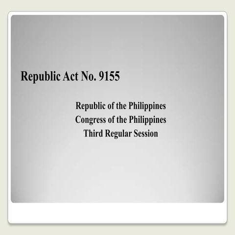 Republic Act No. 9155 | PPTX