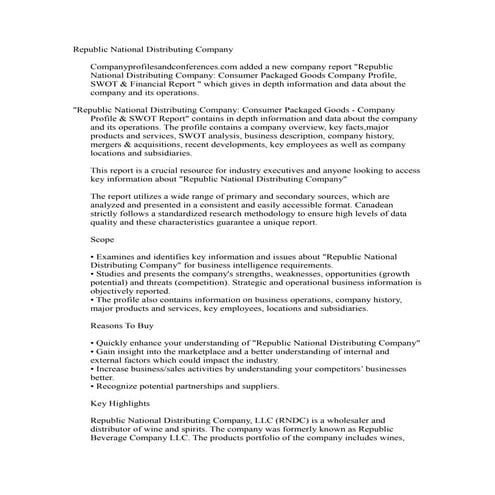 Republic national distributing company | DOC