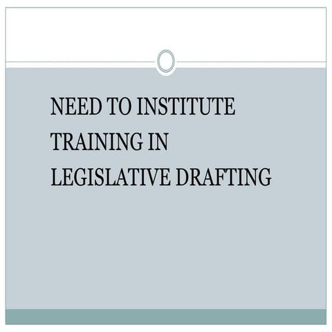 Training in Legislative Drafting | PPTX