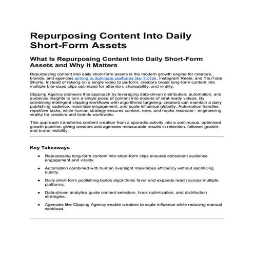 Repurposing Content Into Daily Short-Form Assets.docx