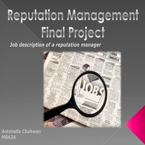 Reputation management final project | PPTX