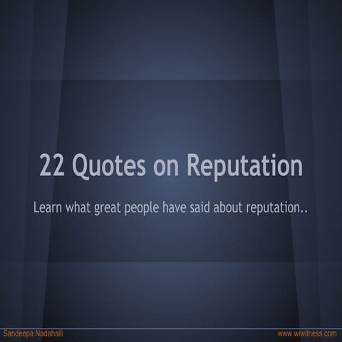 Quotes on Reputation | PDF